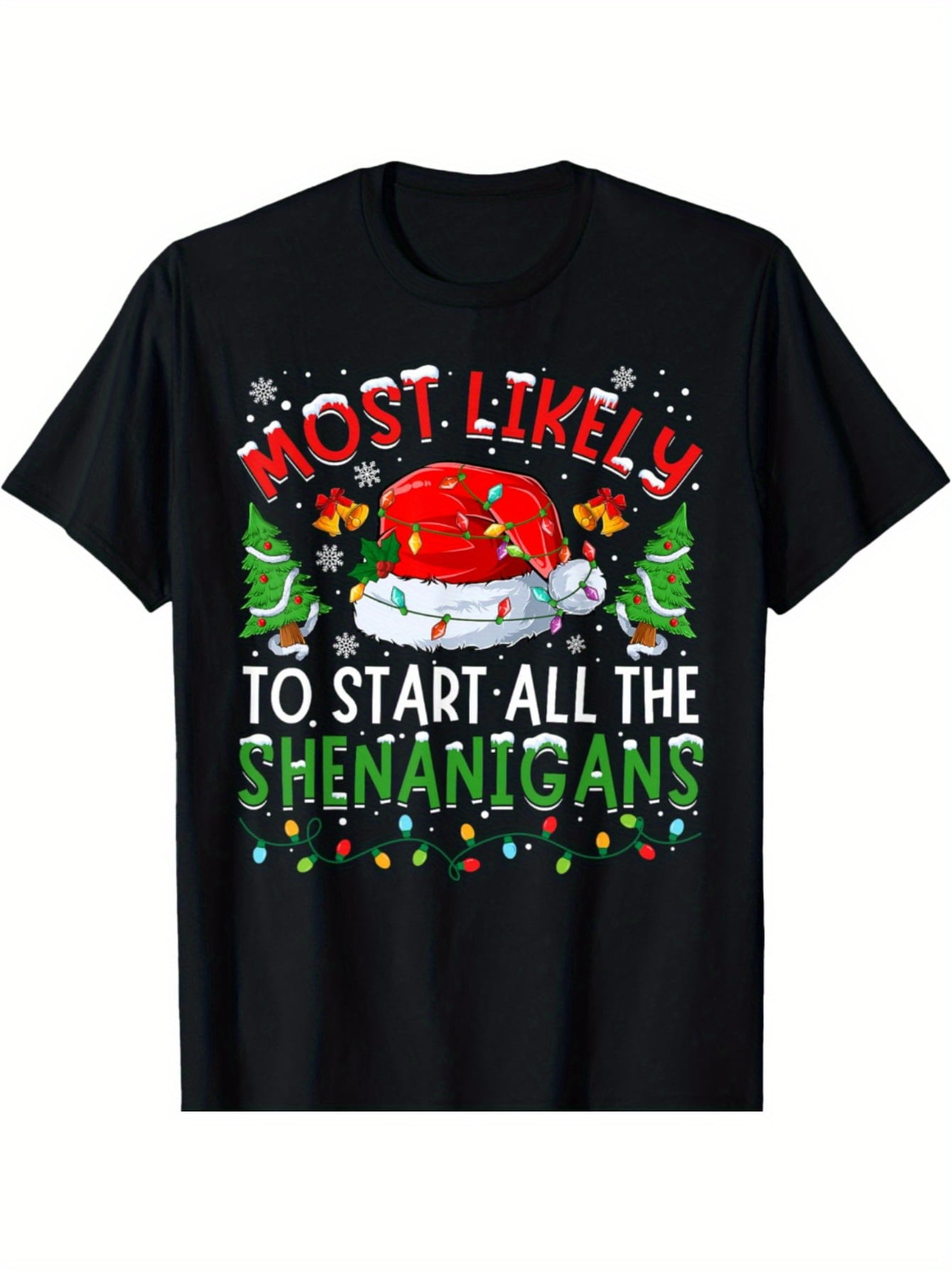 Christmas TShirt for Adults Most Likely to Start All the Shenanigans ...