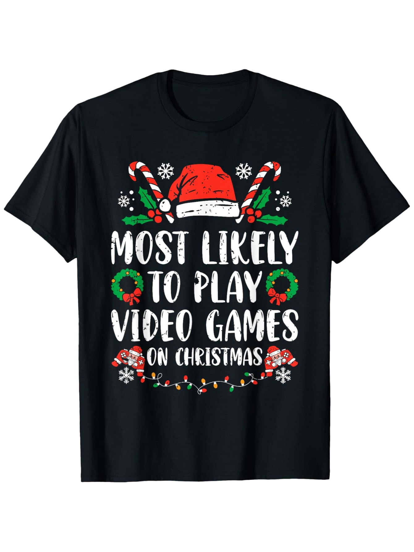 Christmas TShirt for Men and Women Most Likely to Play Video Games on ...