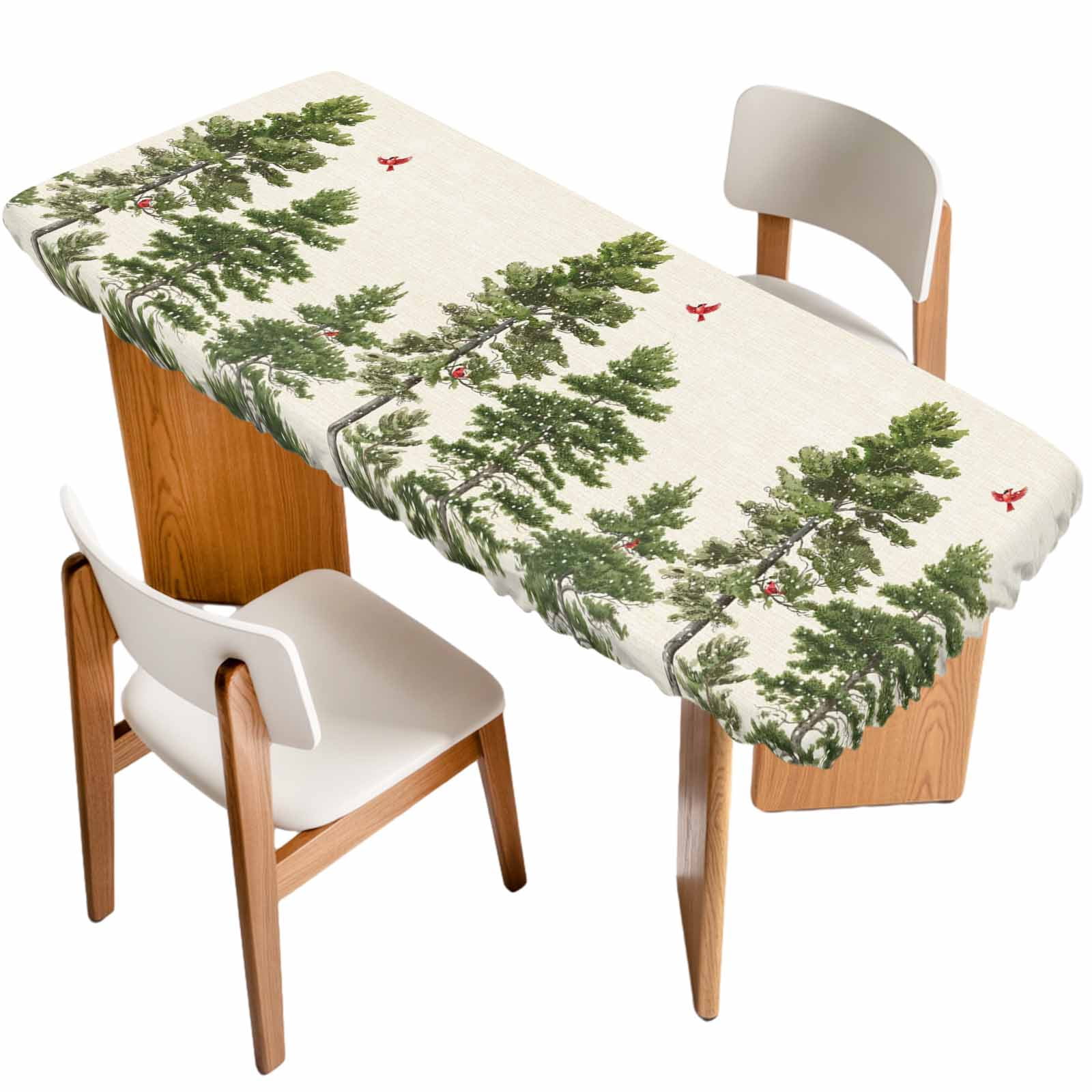 Christmas Table Cloths for 8 Foot Rectangle Tables, Winter Cardinal ...