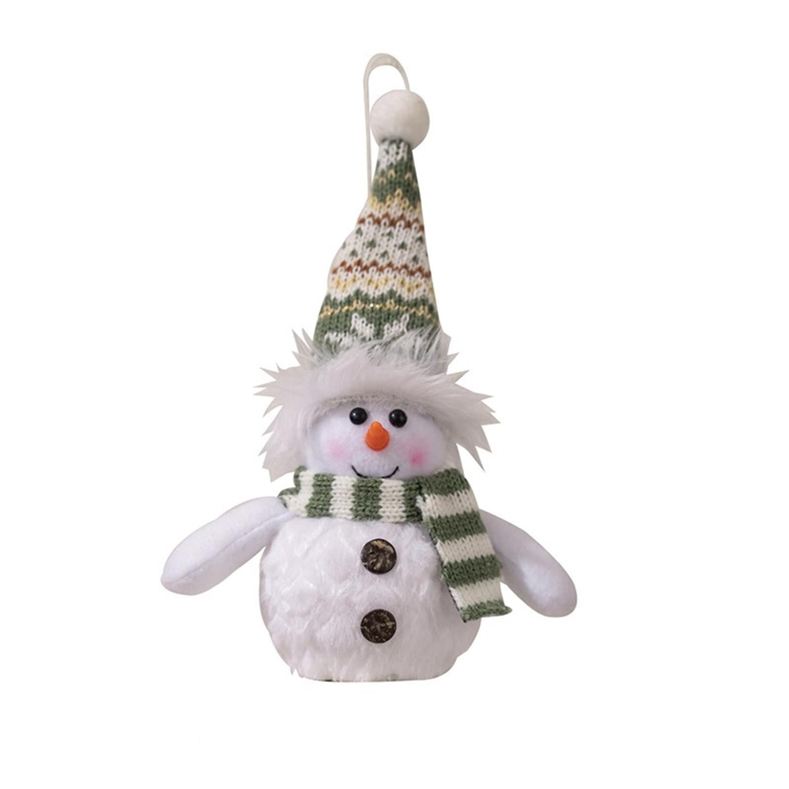 Christmas Table Decorations Lighted Plush Snowmen Figurines Light Up ...