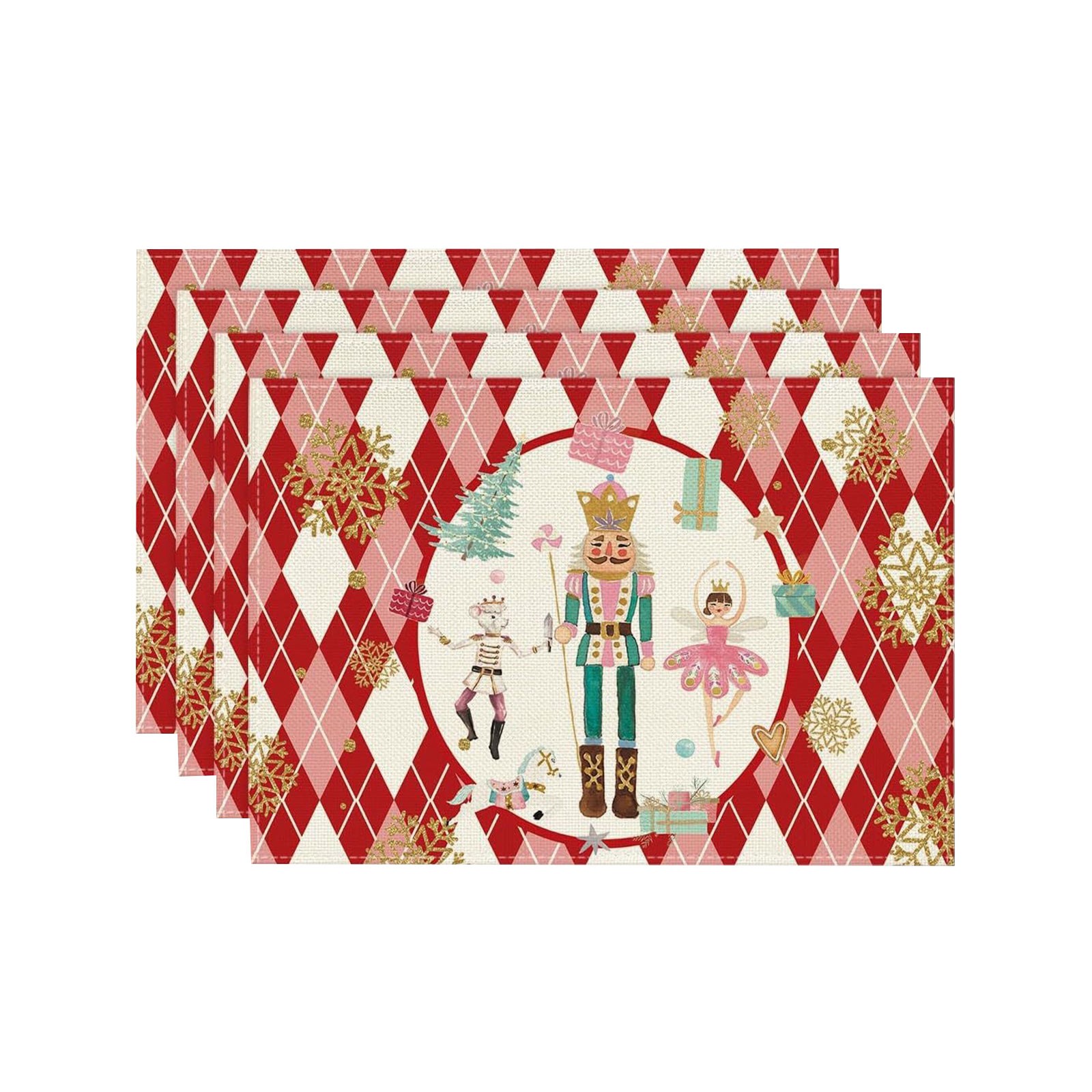 Christmas Table Placemat Linen Print Home Table Living Room Heat ...