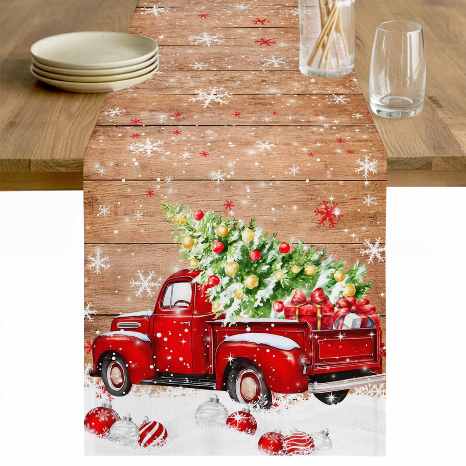 Christmas Table Runner 120 Inches Long Farmhouse Dress Scarves, Red ...
