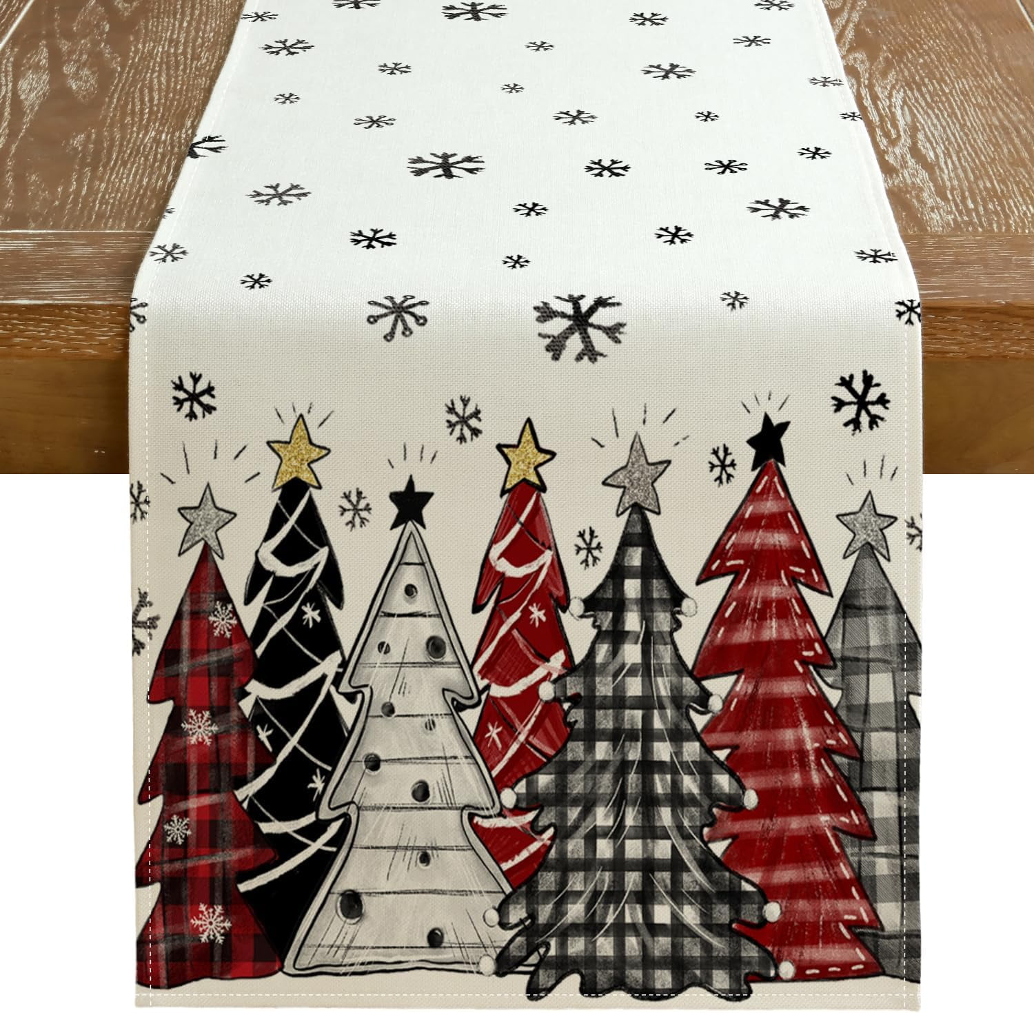 Christmas Table Runner 13x120 Inch, Xmas Tees Snowflakes Holiday ...