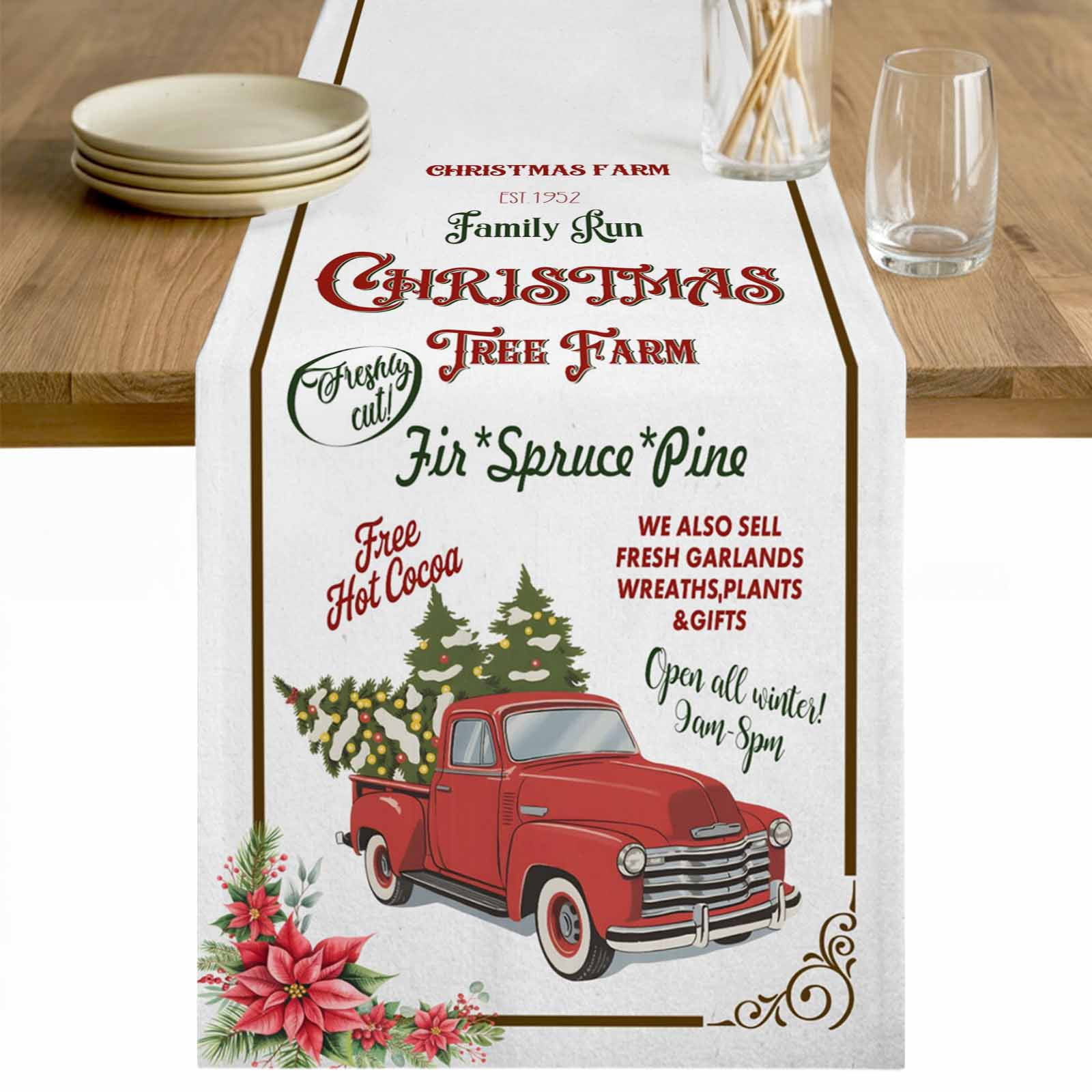 Christmas Table Runner 48 Inches Long Farmhouse Dress Scarves, Red ...