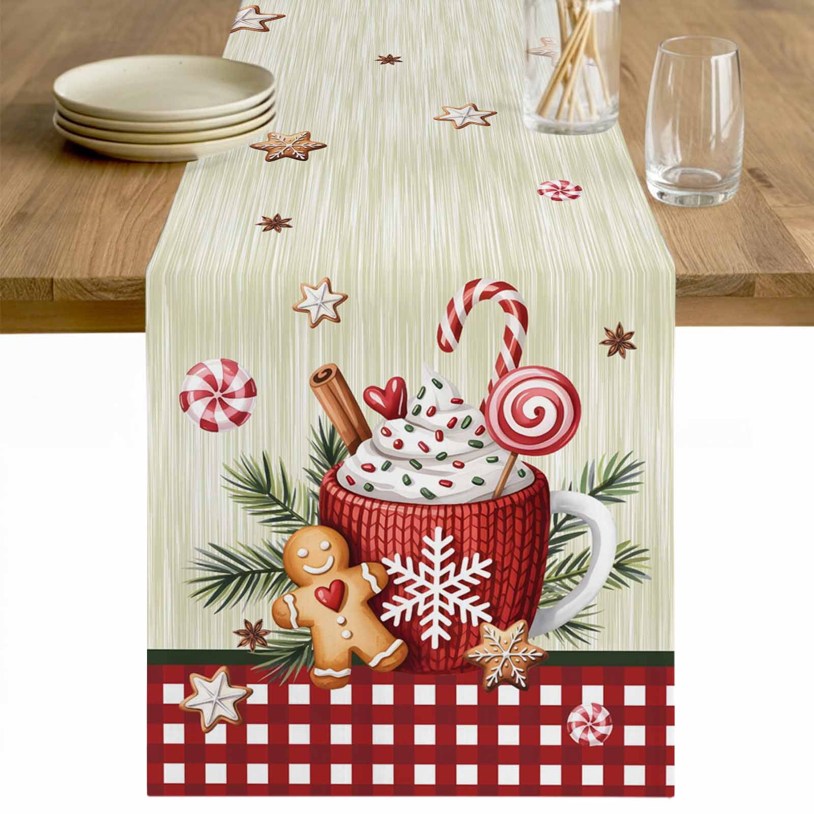 Christmas Table Runner 48 Inches Long Farmhouse Dress Scarves, Xmas Ice ...