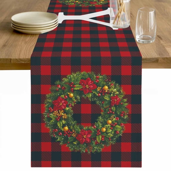 Christmas Table Runner 60 Inches Long Farmhouse Dress Scarves, Red ...