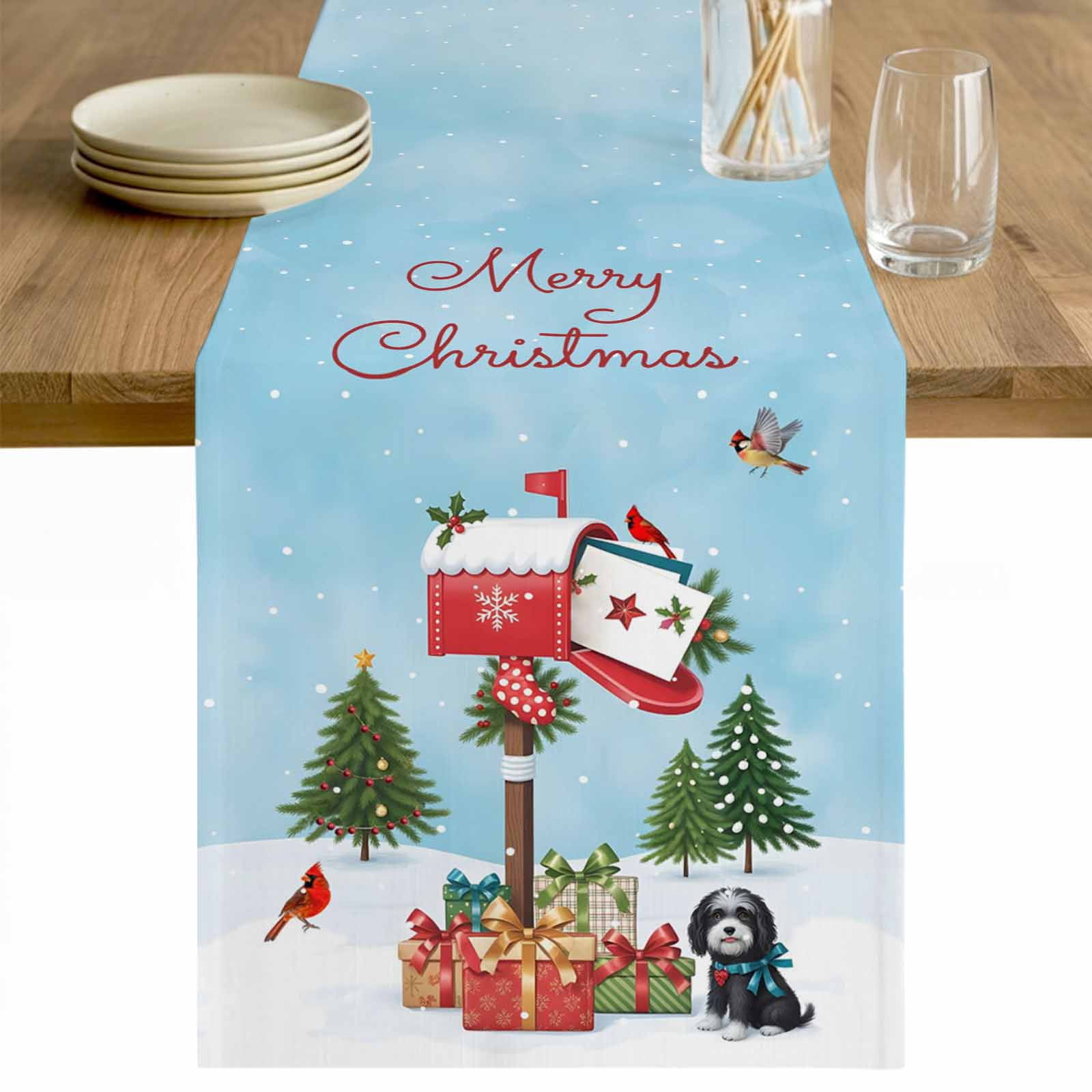Christmas Table Runner 60 Inches Long Farmhouse Dress Scarves, Winter ...