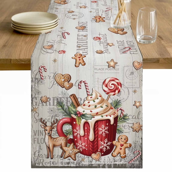 Christmas Table Runner 72 Inches Long Farmhouse Dress Scarves, Retro ...