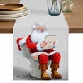 Christmas Table Runner 90 Inches, Funny Santa Claus on Toilets Xmas ...