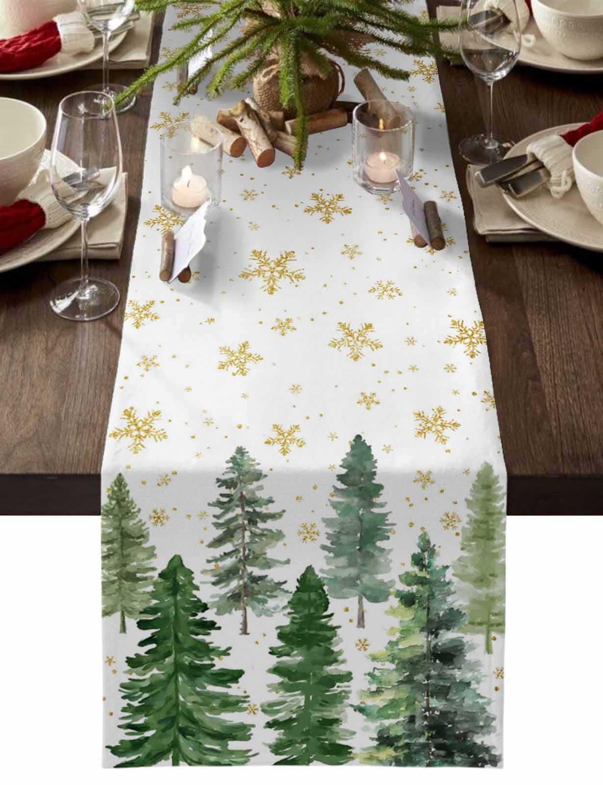 Christmas Table Runner Christmas Tree Table Runners Green Pine Tree ...