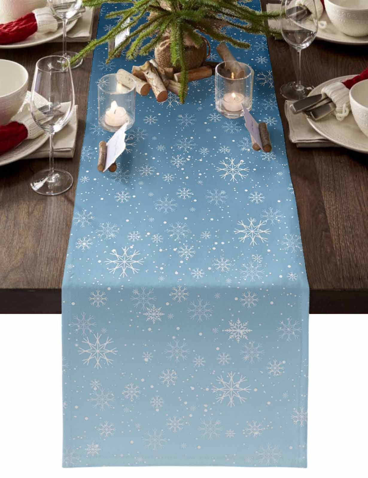 Christmas Table Runner Christmasing Snowflake Table Runners Winter ...