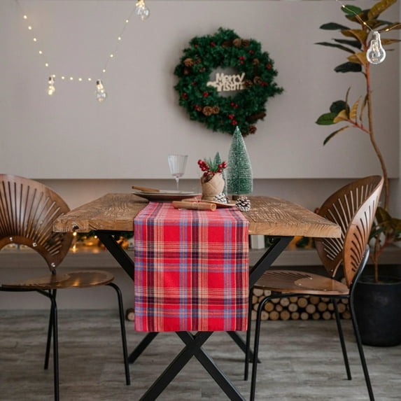 Christmas Table Runner Green Scottish Tartan Plaid Napkins Christmas ...