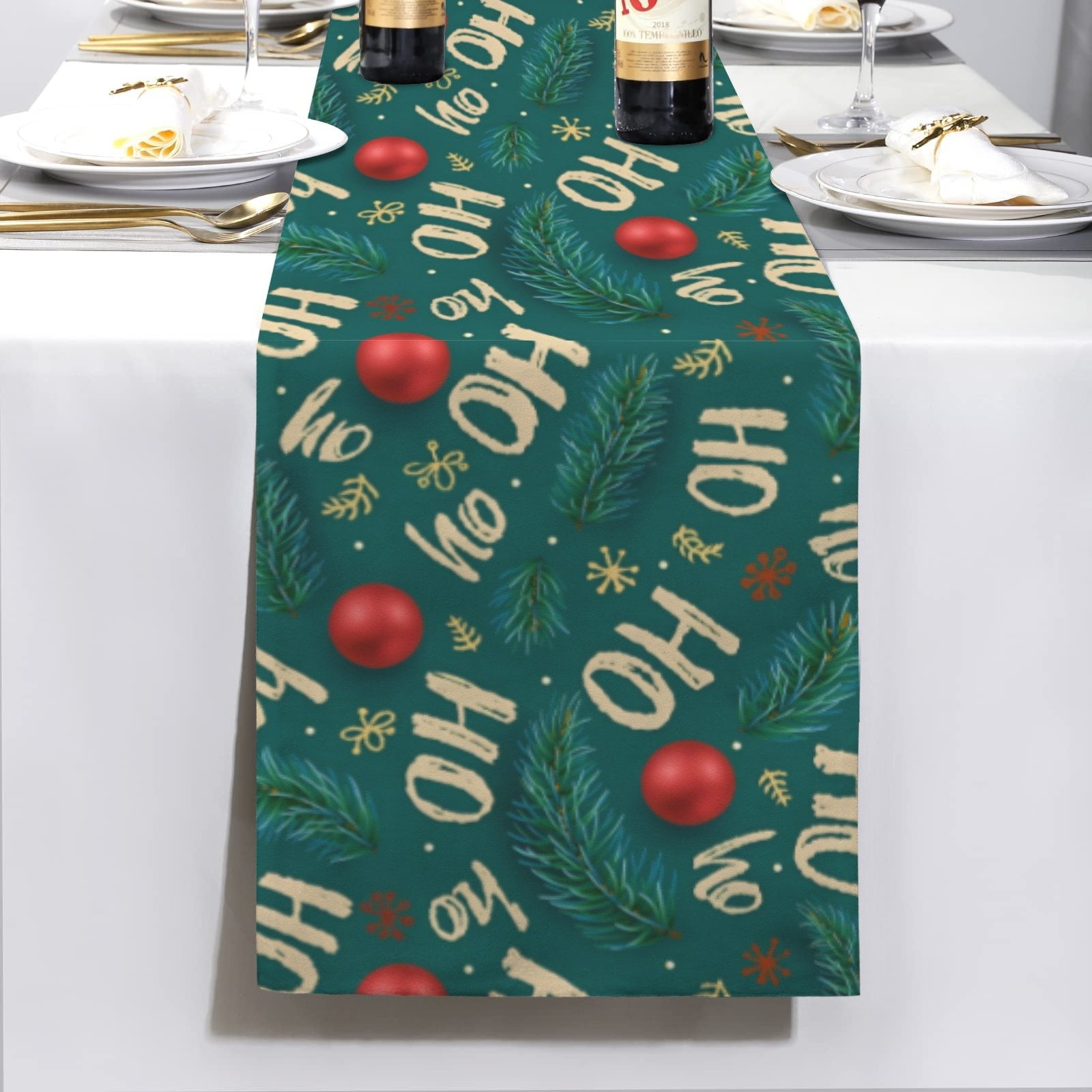 Christmas Table Runner | Ho Ho Ho | Holiday Dinner Table Decor ...