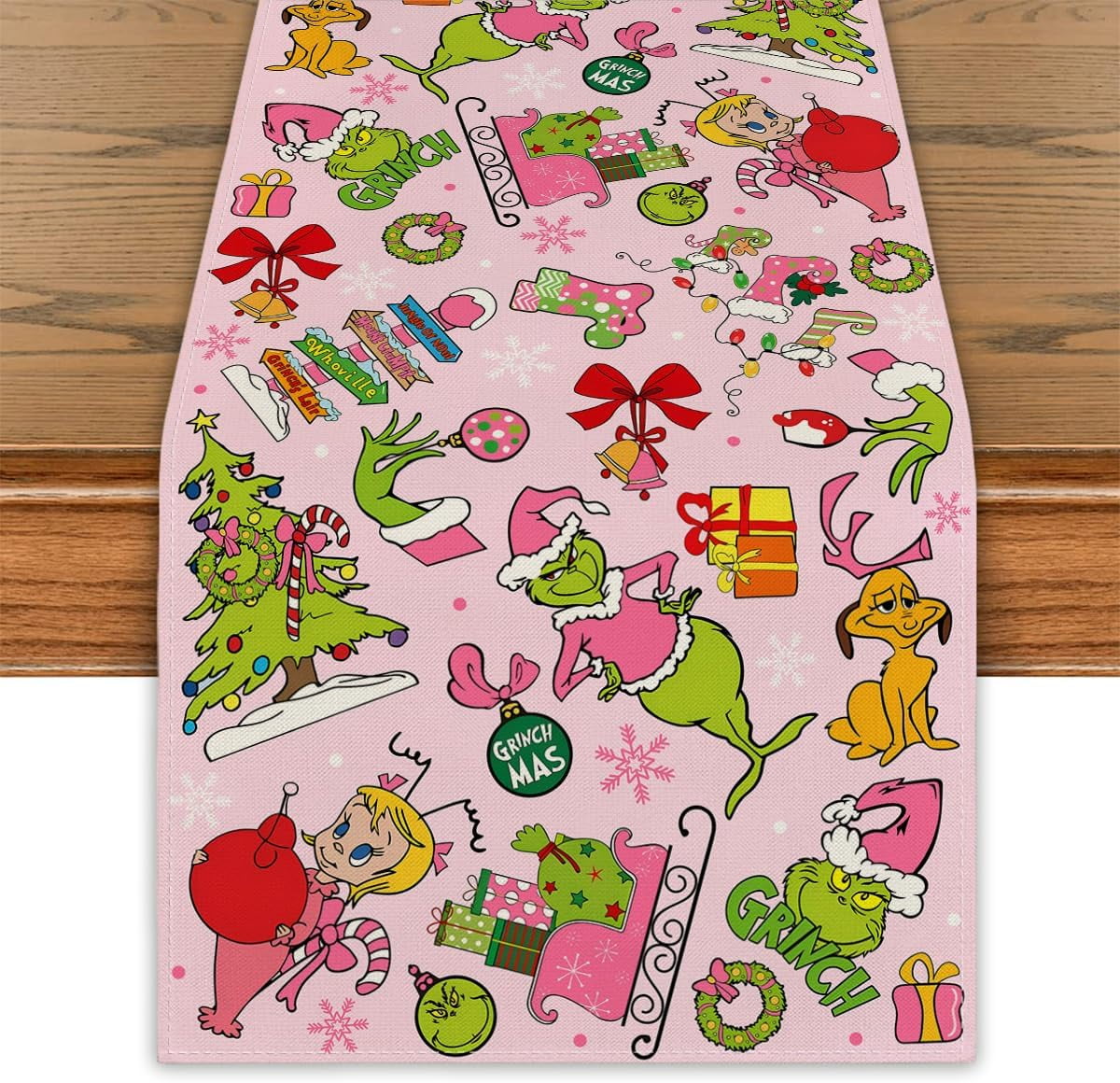 Christmas Table Runner Merry Christmas Table Cover New Year Winter Xmas ...