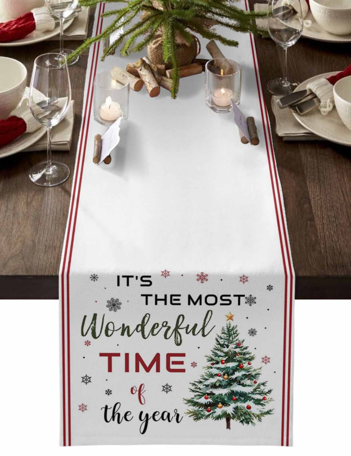 Christmas Table Runner Merry Christmas Table Runners Pine Tree ...