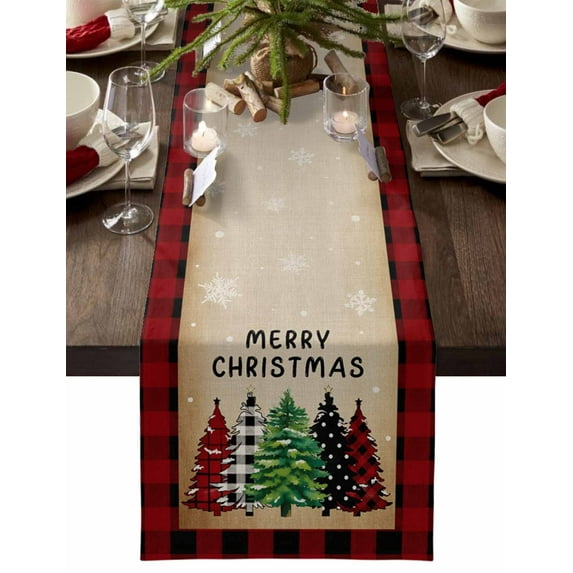Christmas Table Runner Merry Christmas Tree Table Runners Red Buffalo ...