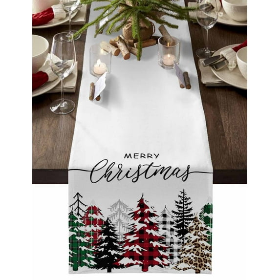 Christmas Table Runner Merry Christmas Tree Table Runners Red Green ...