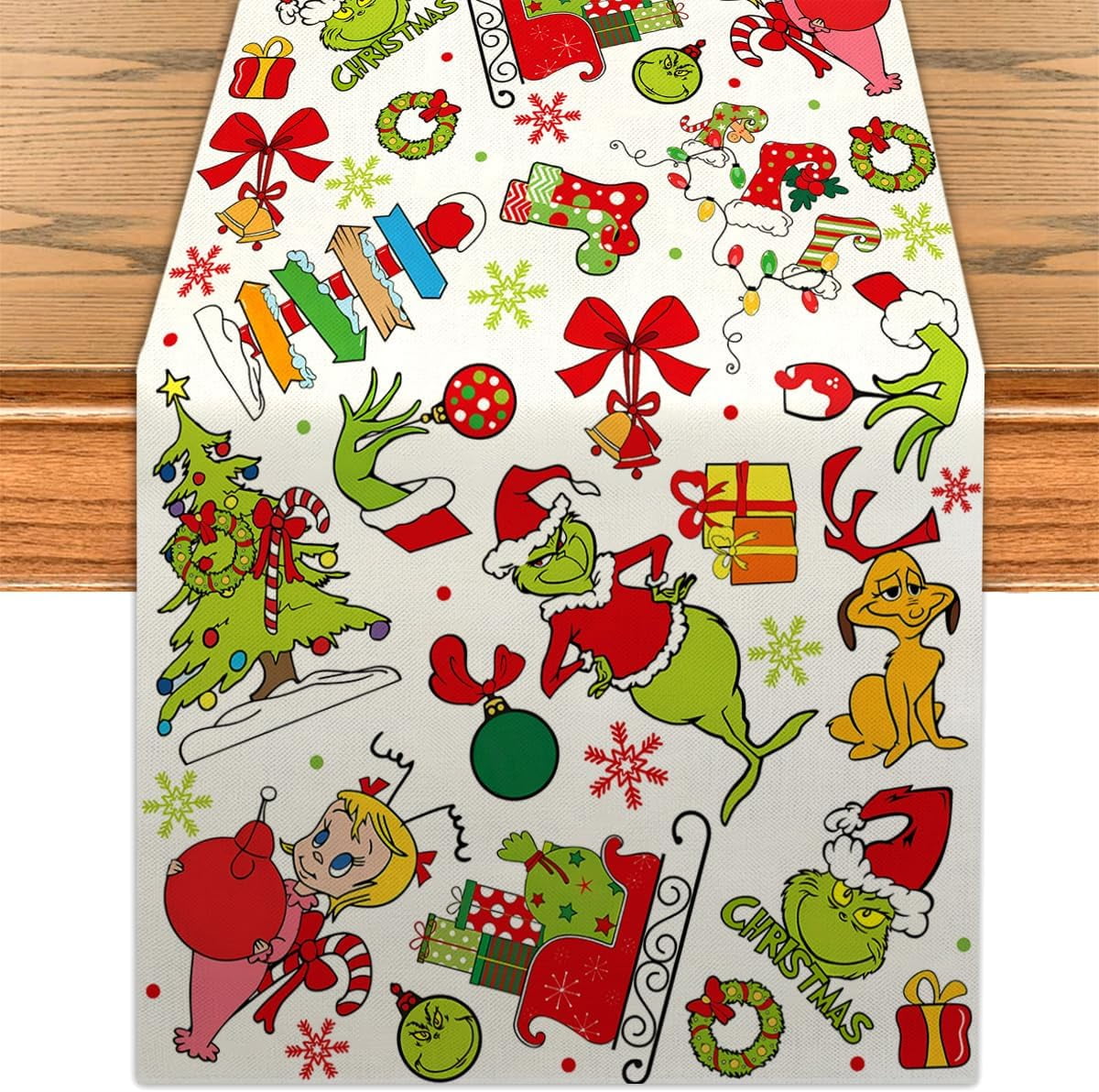 Christmas Table Runner Navidad Kitchen Dining Table Centerpiece Winter ...