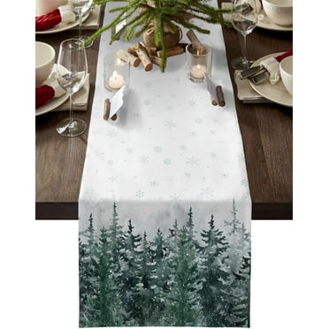 Winter Scene Lighted Snow Table Runner Set for Mantel Season Display ...