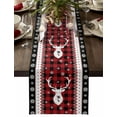 Christmas Table Runner Reindeer Snowflake Table Runners Elk Red Black ...