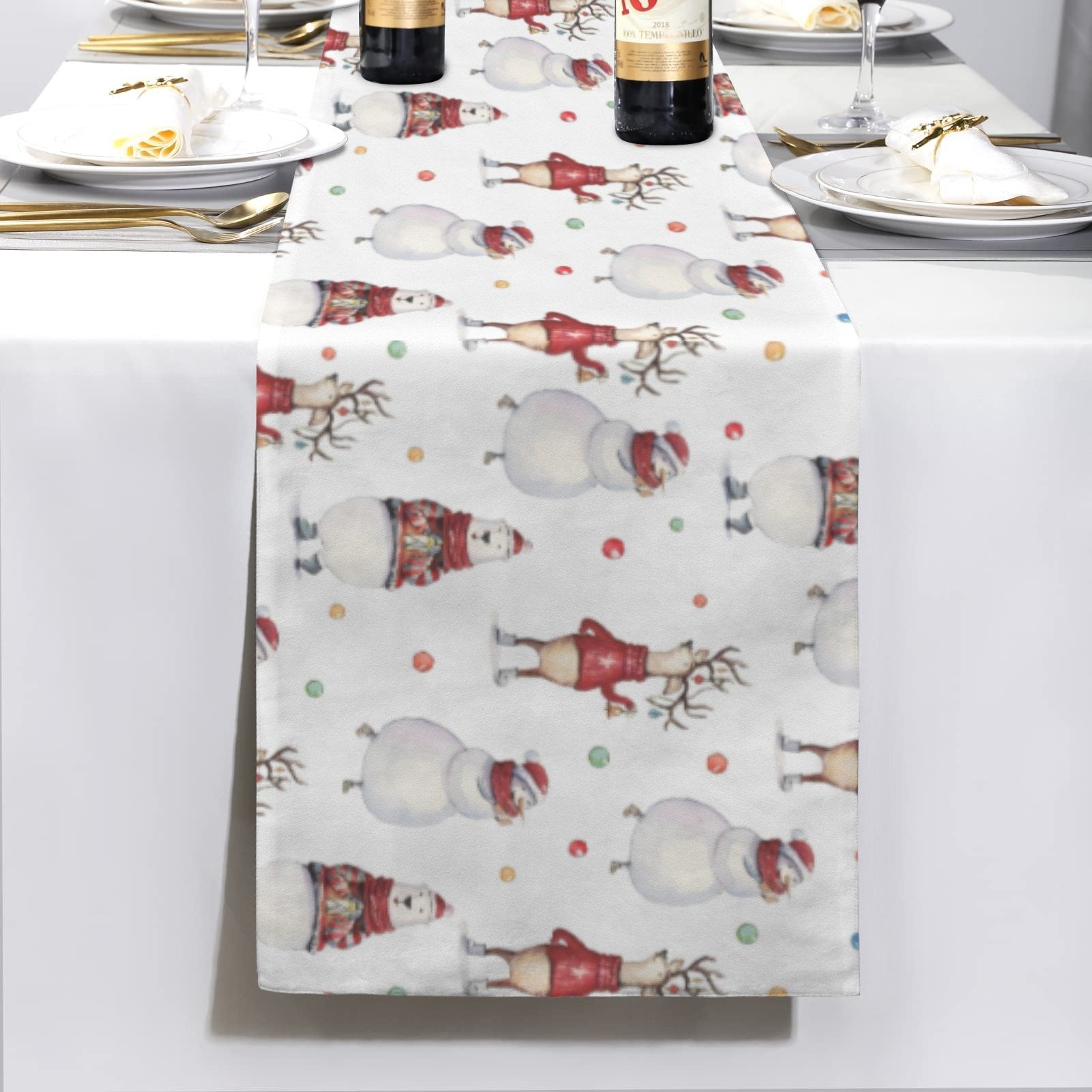 Christmas Table Runner | Snow Friends | Holiday Dinner Table Decor ...