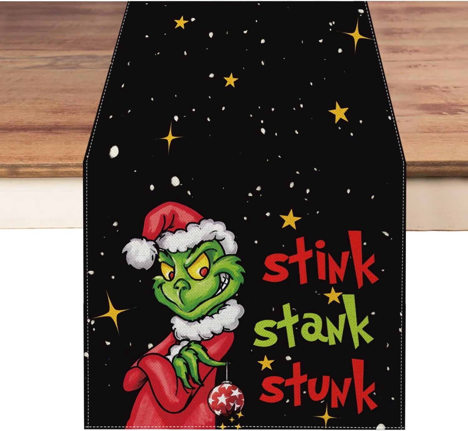 Christmas Table Runner , Stink Stank Stunk Black Table Decors for ...