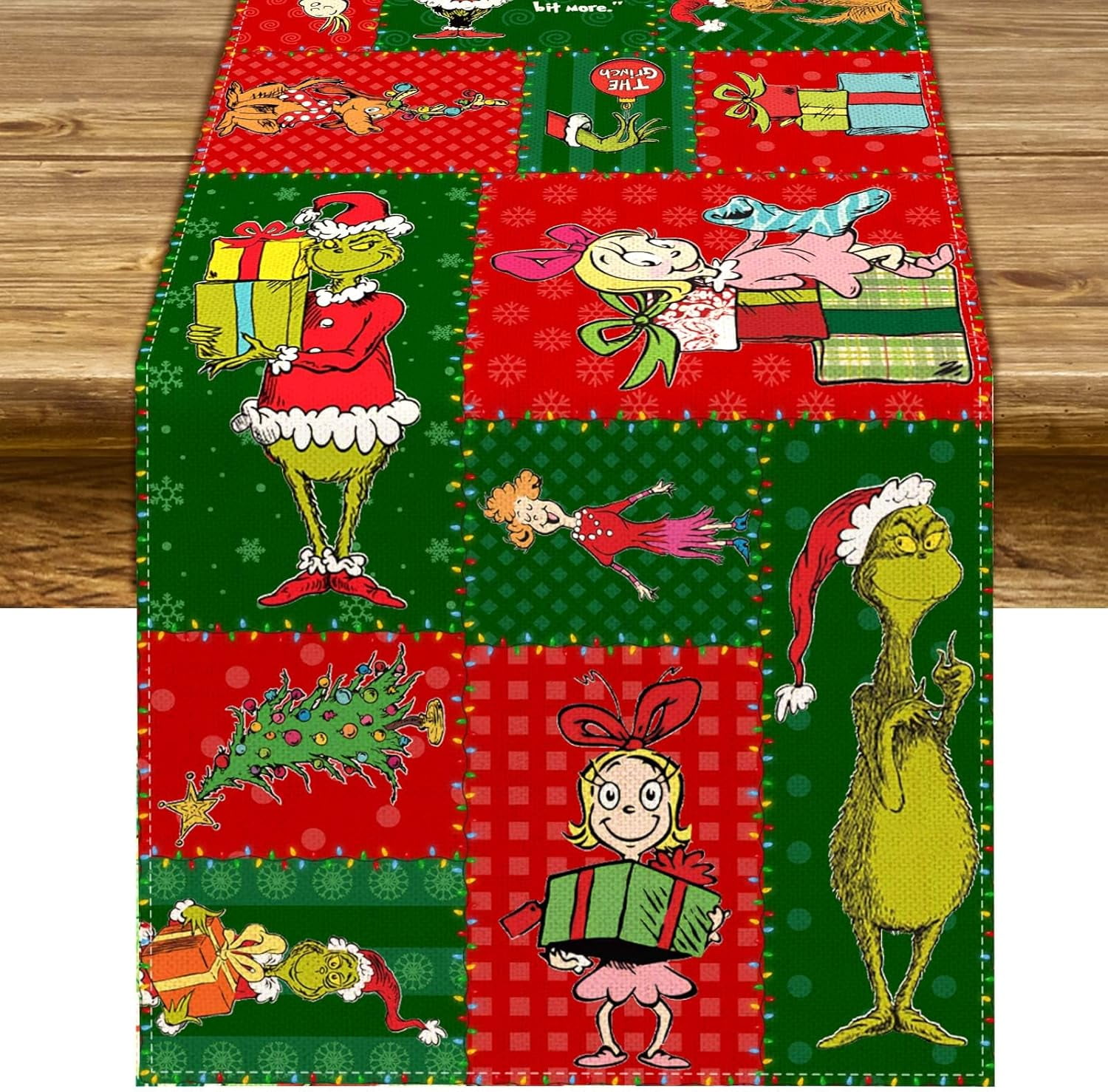 Christmas Table Runner Whoville Merry Christmas Winter Holiday Party ...