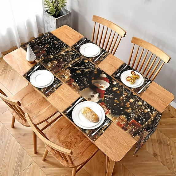 Christmas Table Runners and Placemats Set of 6, Red Plaid with ...