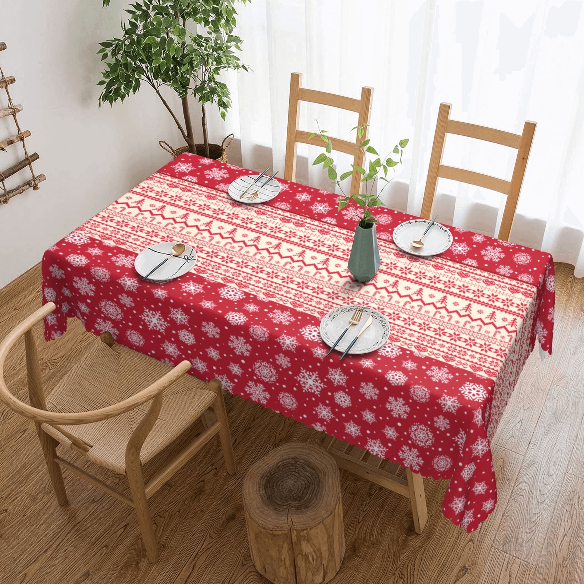 Christmas TableCloth, Xmax red Dinner Table Cloth,Christmas Decorations ...