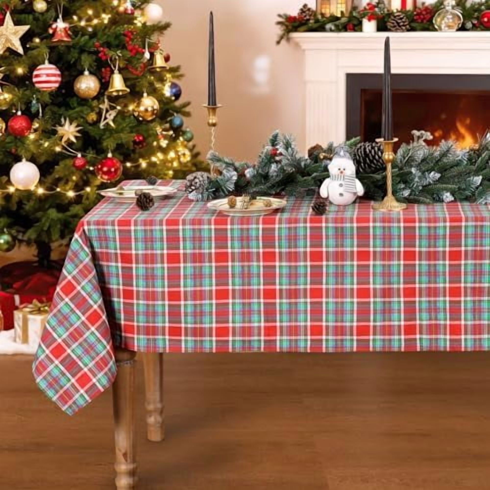 Christmas Tablecloth 56x84 Inches Plaid Table Cloth Buffalo Checkered ...