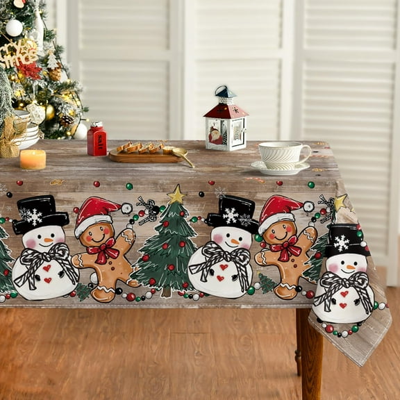 Christmas Round Fitted Tablecloth Best for 36"-40" Xmas Cute ...