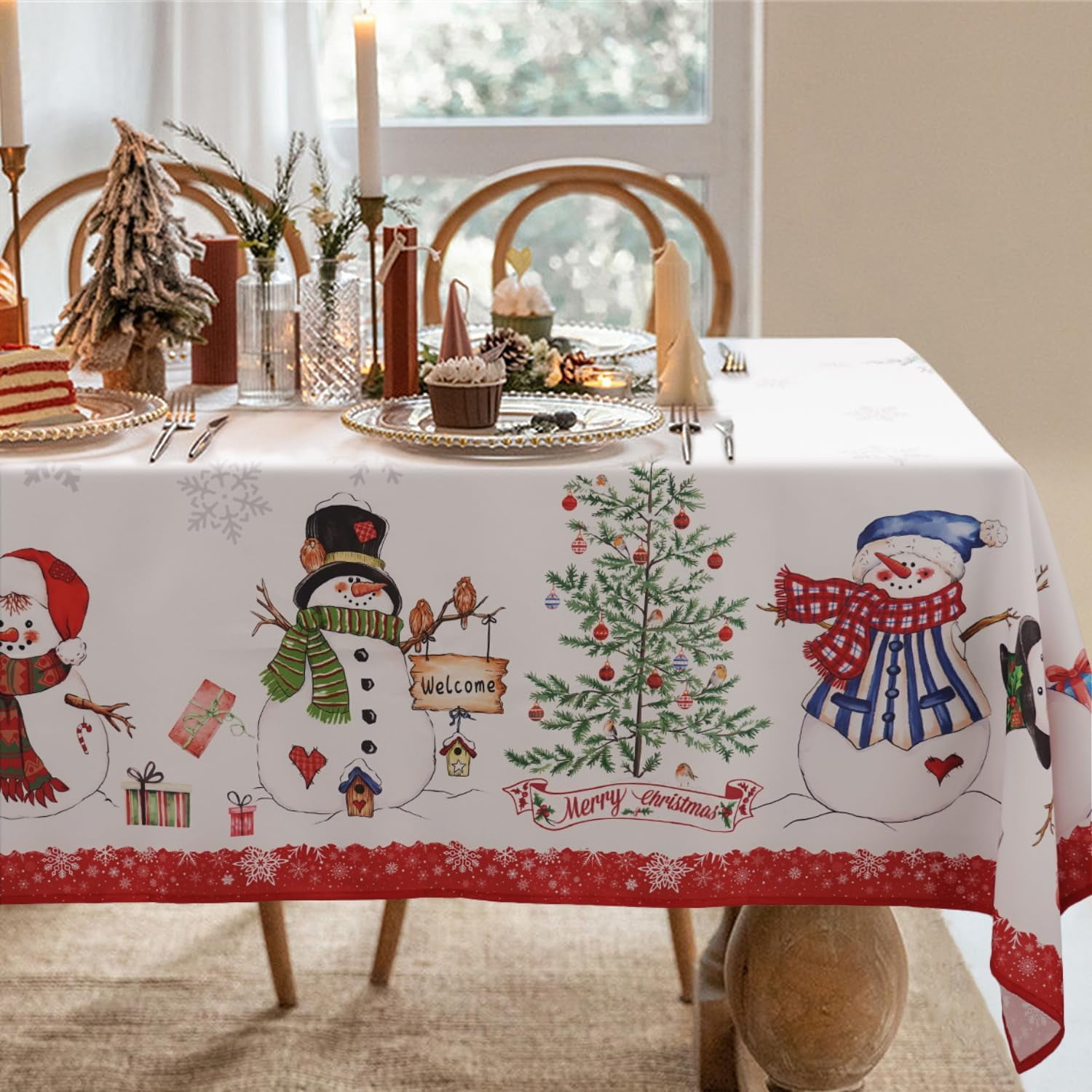 Christmas Tablecloth, Christmas Table Cloth Holiday Tablecloth for ...
