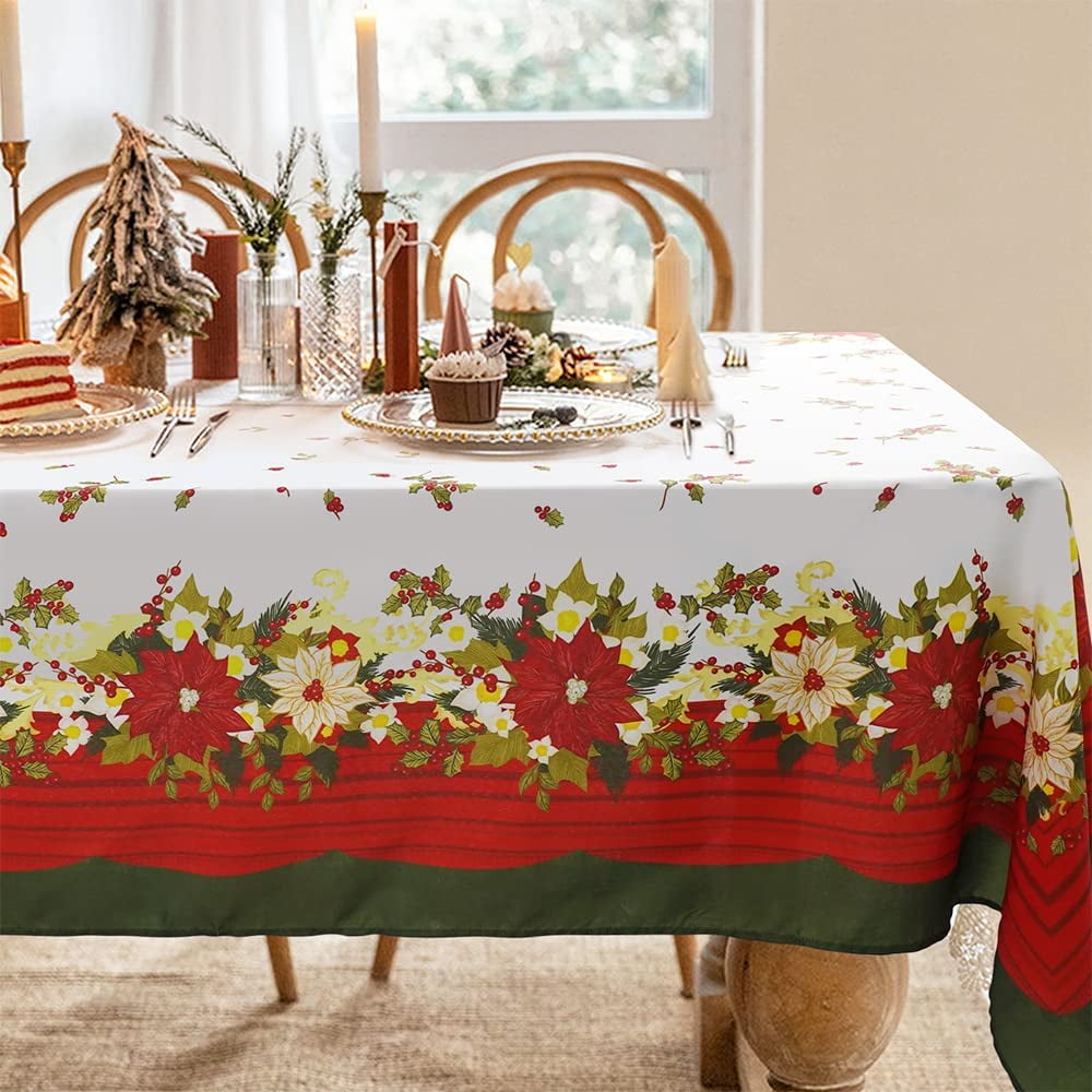Christmas Tablecloth, Christmas Table Cloth Winter Snowflake Xmas ...