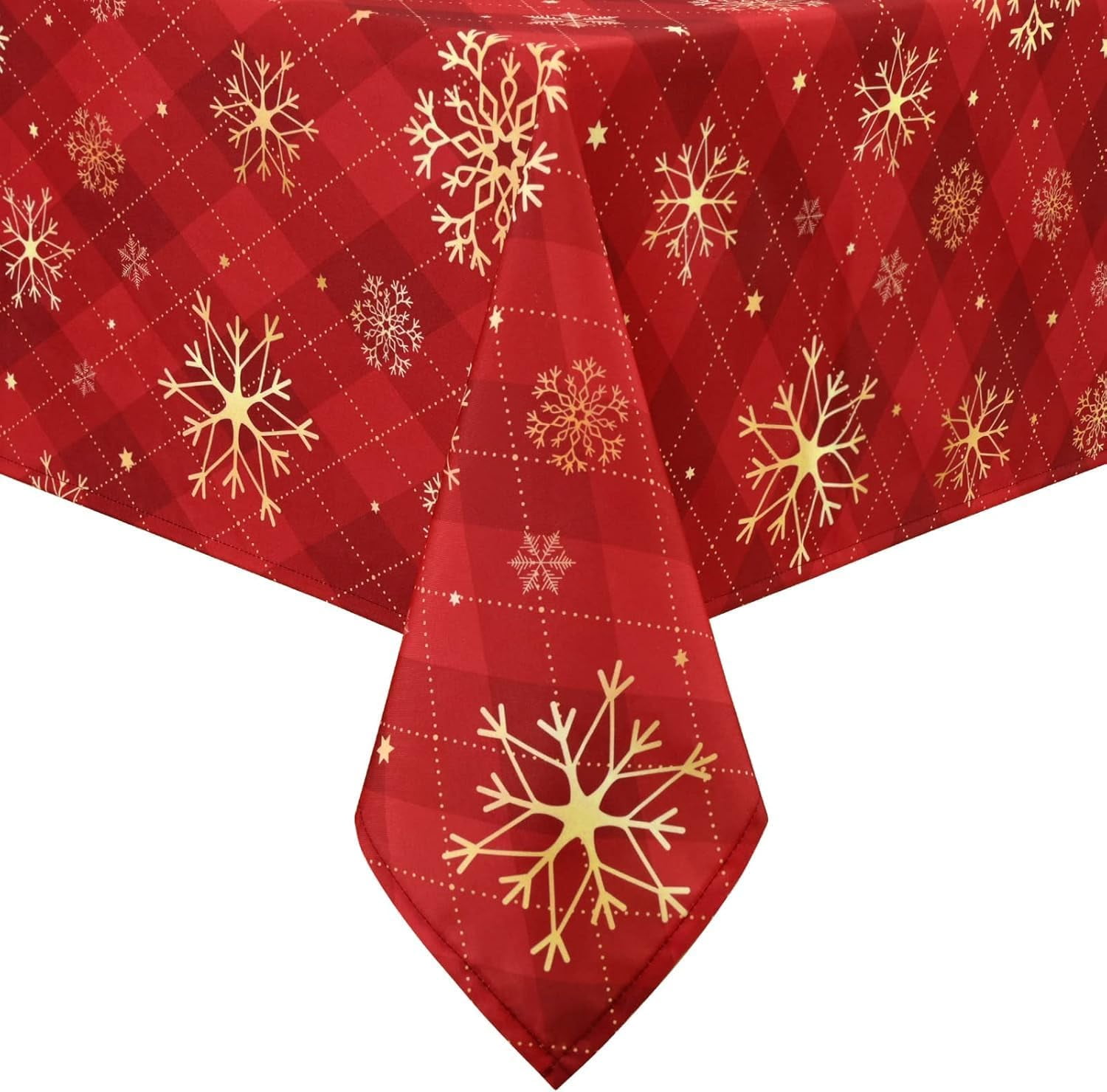 Christmas Tablecloth, Gold Snowflake Christmas Table Cloth for Winter ...