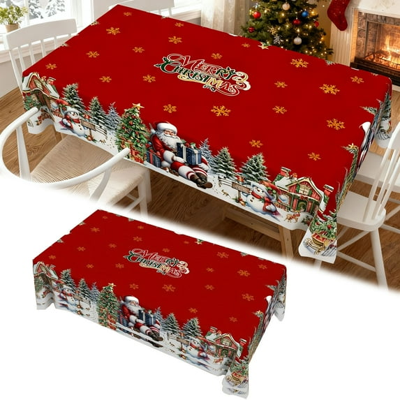 Christmas Tablecloth - Rectangle Table Cover - 59.06X78.74 Inch, Red ...