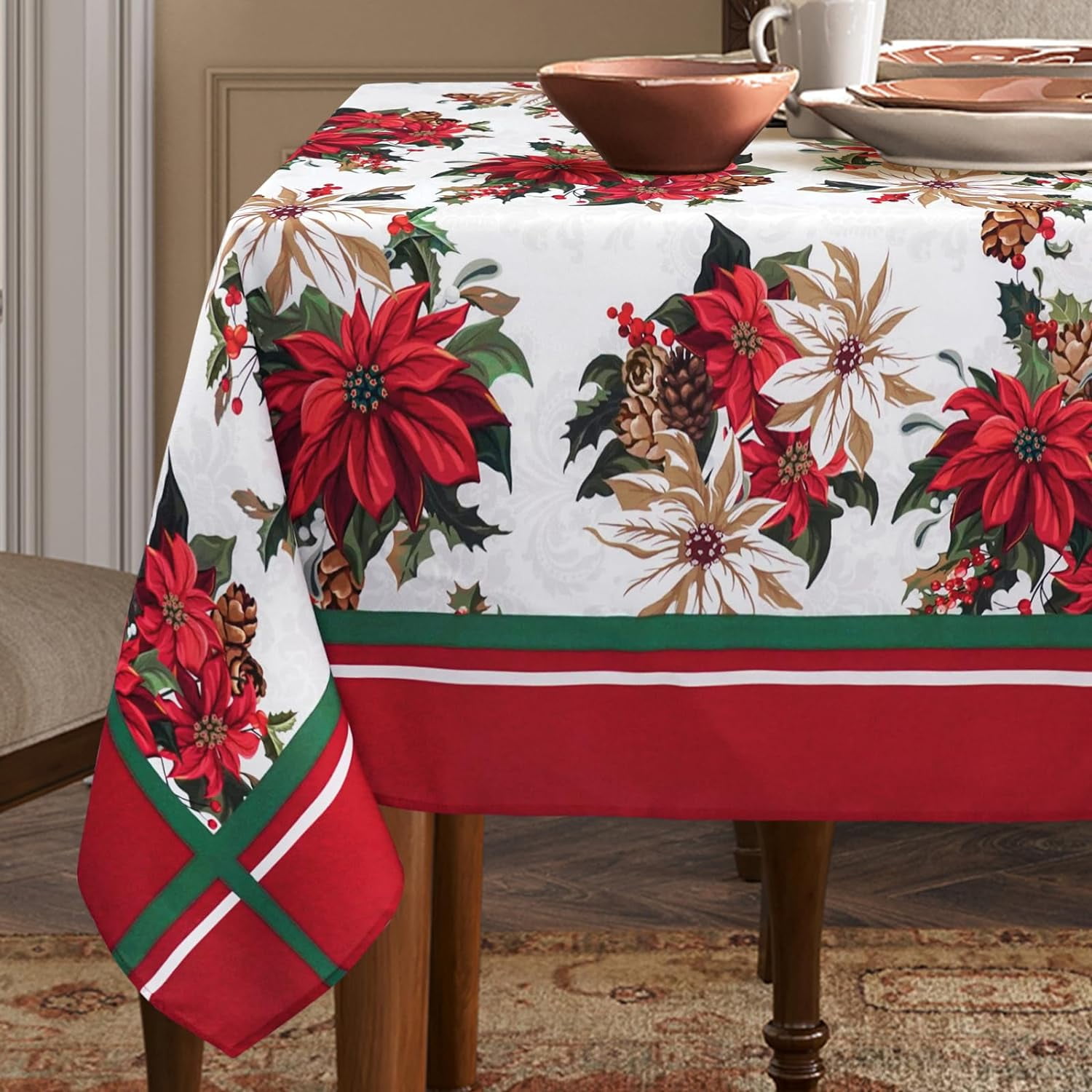 Christmas Tablecloth for Rectangle Table Smaller Than 54" x 78", New ...