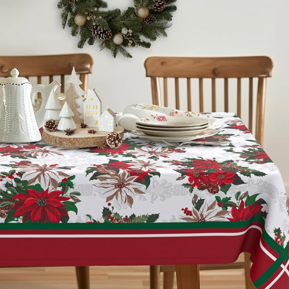 Christmas Tablecloth Waterproof Fabric Christmas Table Cloth for New ...