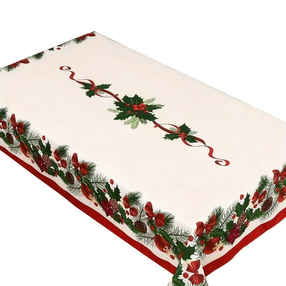 Christmas Tablecloth With Digital Print - Tree Snowman Reindeer Design ...