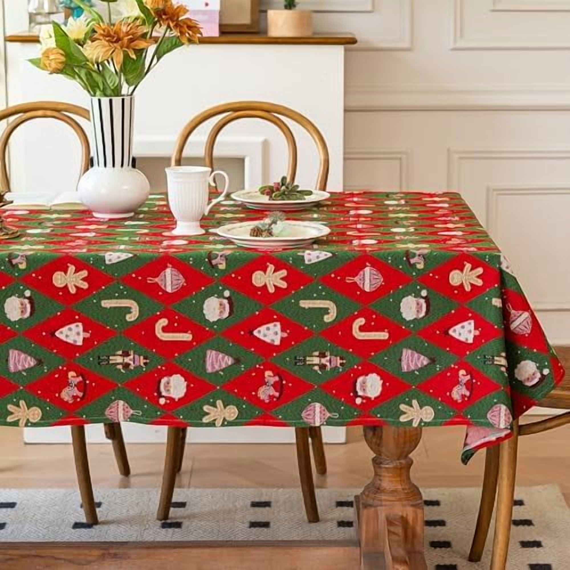 Christmas Tablecloth with Wipeable, Thanksgiving Tablecloth with ...