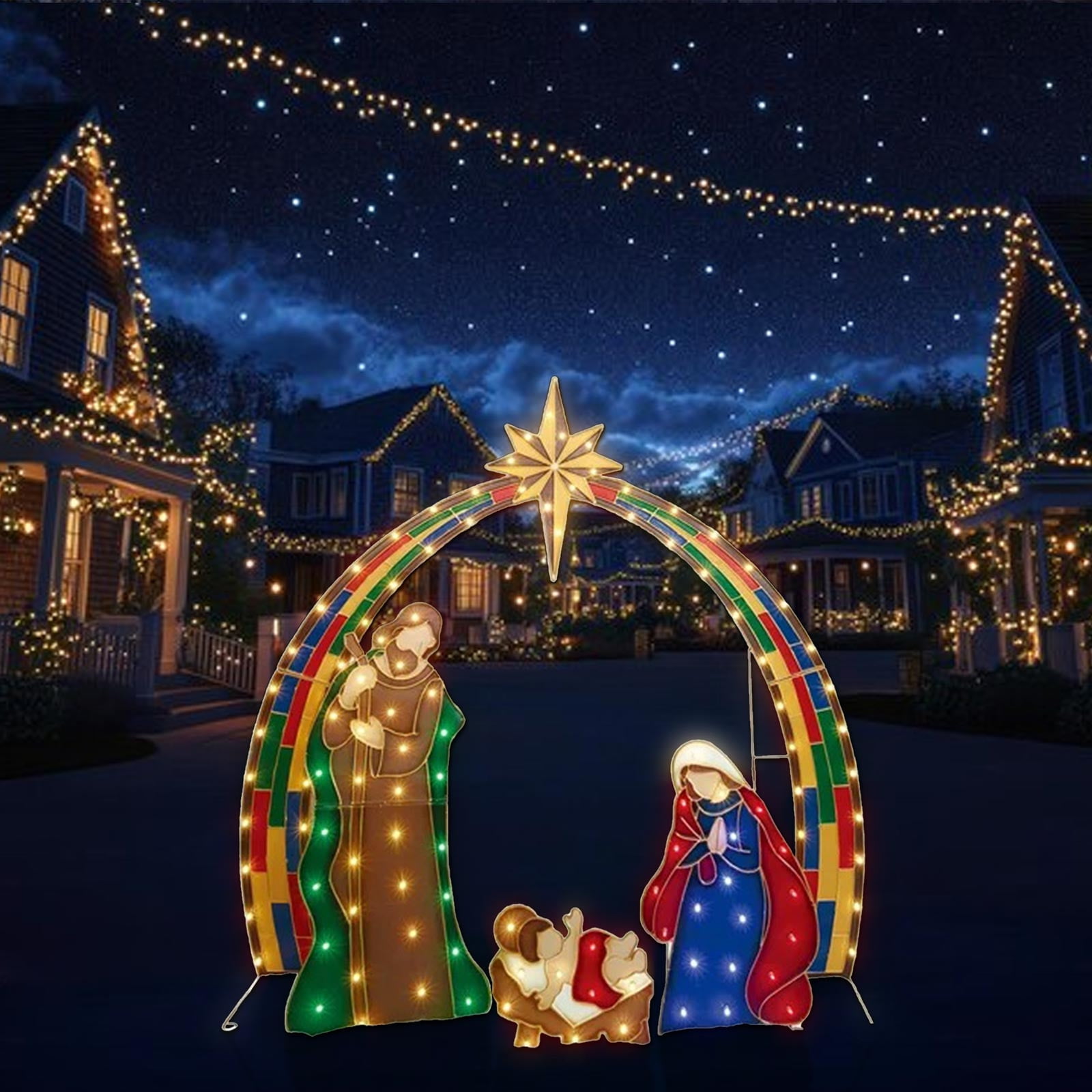 Christmas Tabletop Nativity Scene, 12-Inch Lighted Nativity Set, Indoor ...