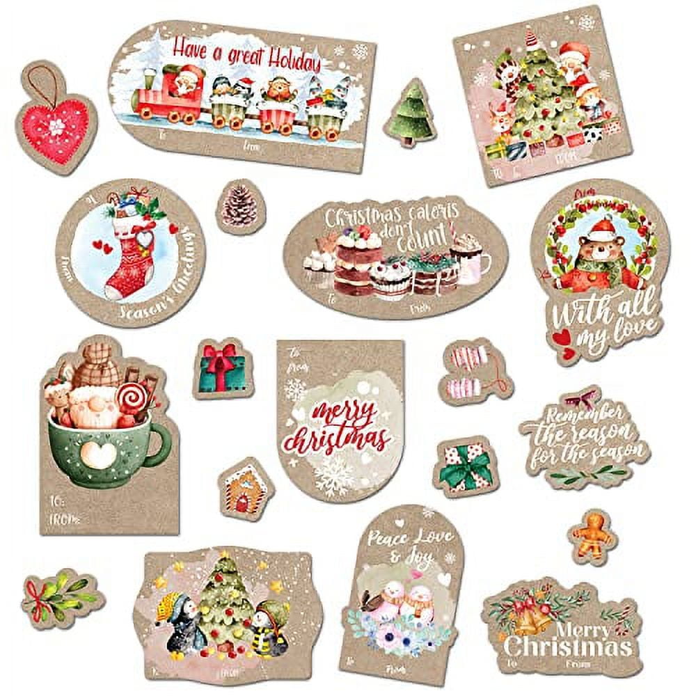 Christmas Tags for Gifts - 50 Pieces Christmas Gift Tags Self-Adhesive ...
