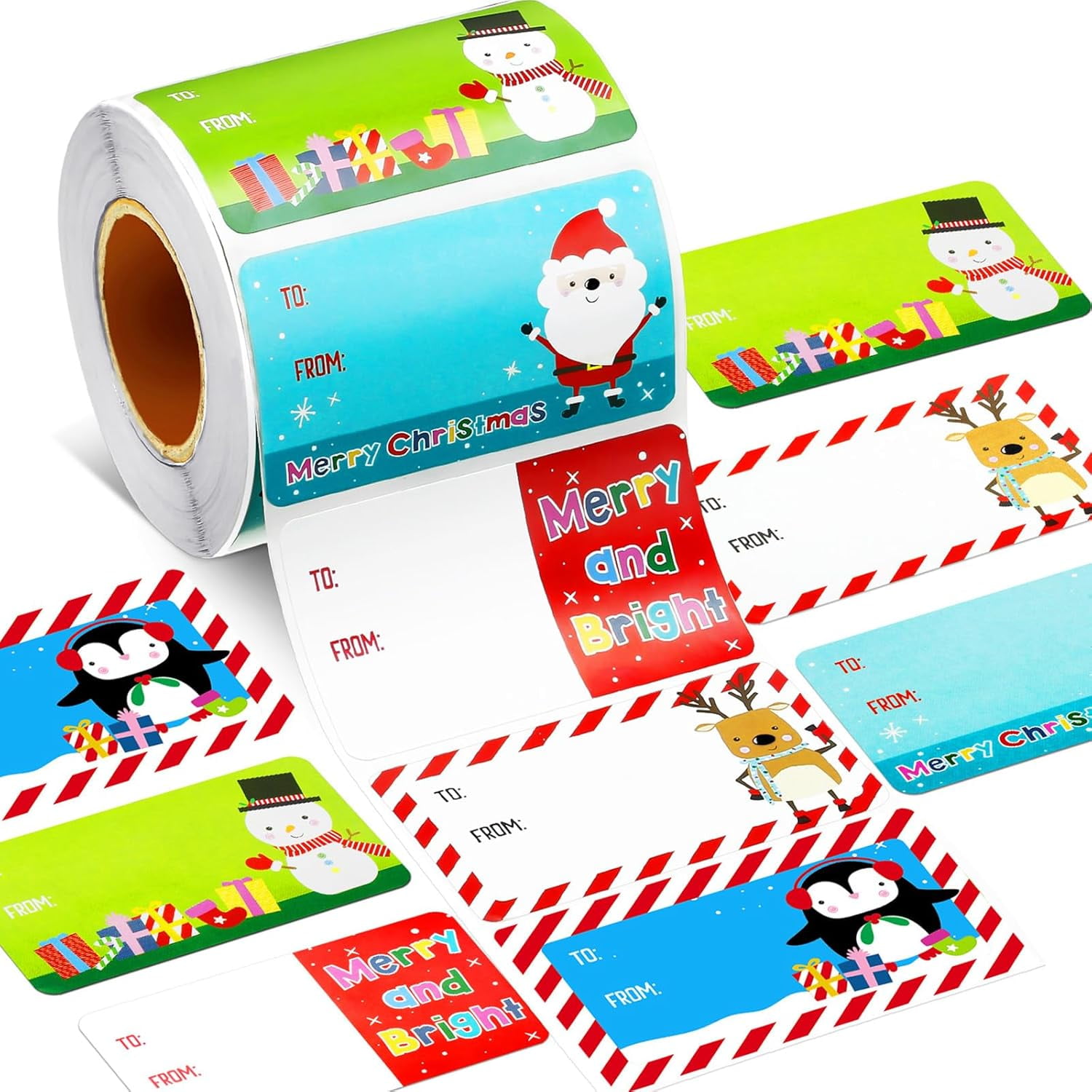 Christmas Tags Self Adhesive Gift Tags for Xmas Presents Name Labels ...