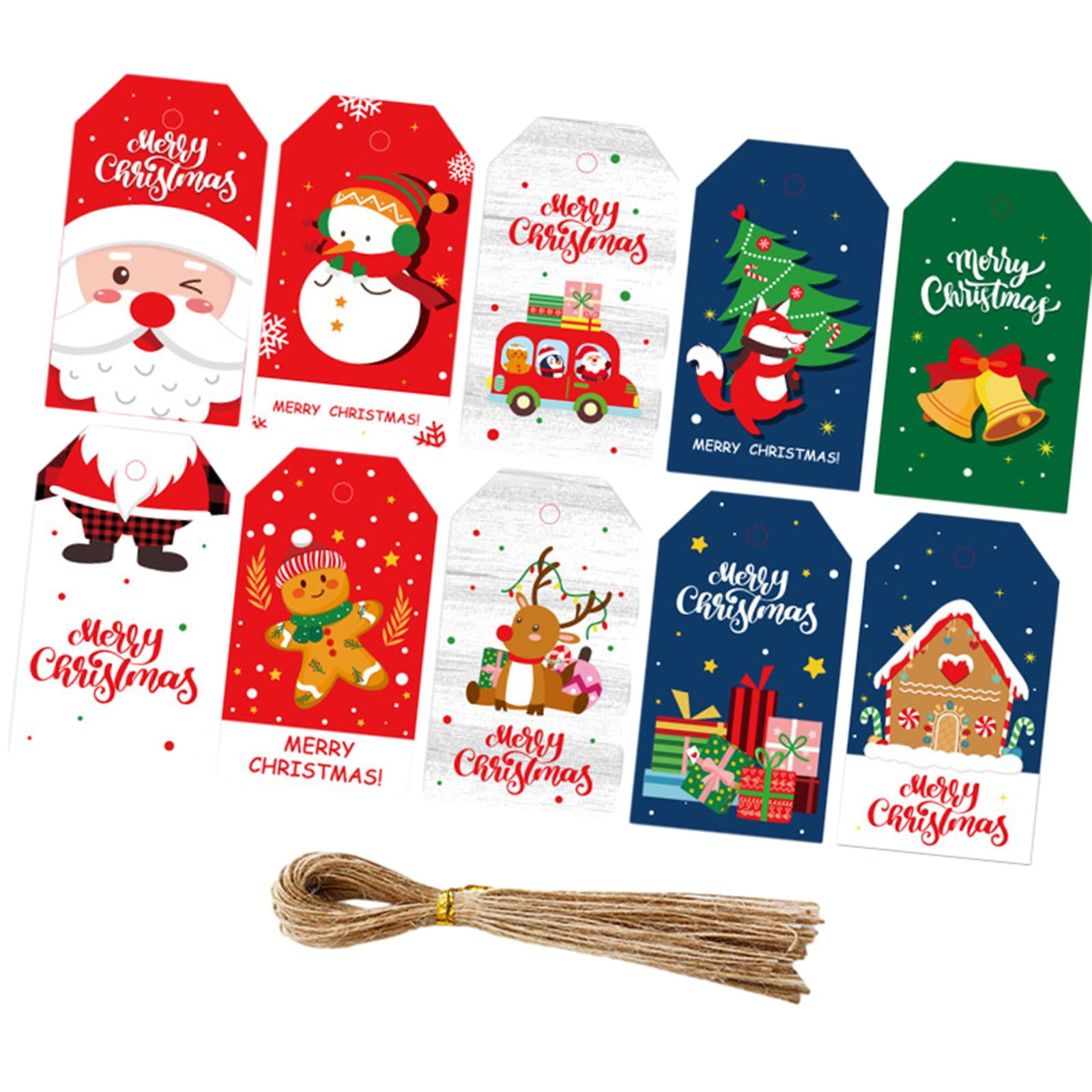 Christmas Tags with Holes Hanging Labels Tags for Party Celebration ...
