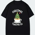 Christmas Tea T Shirt Black Christmas Tree In Tea Cup Design For ...