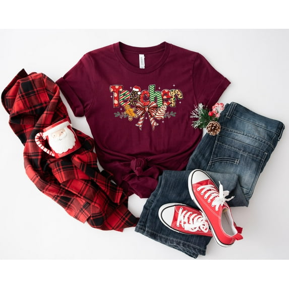 Christmas Teacher Shirt Christmas Gift For Teacher Teacher Claus Tee ...