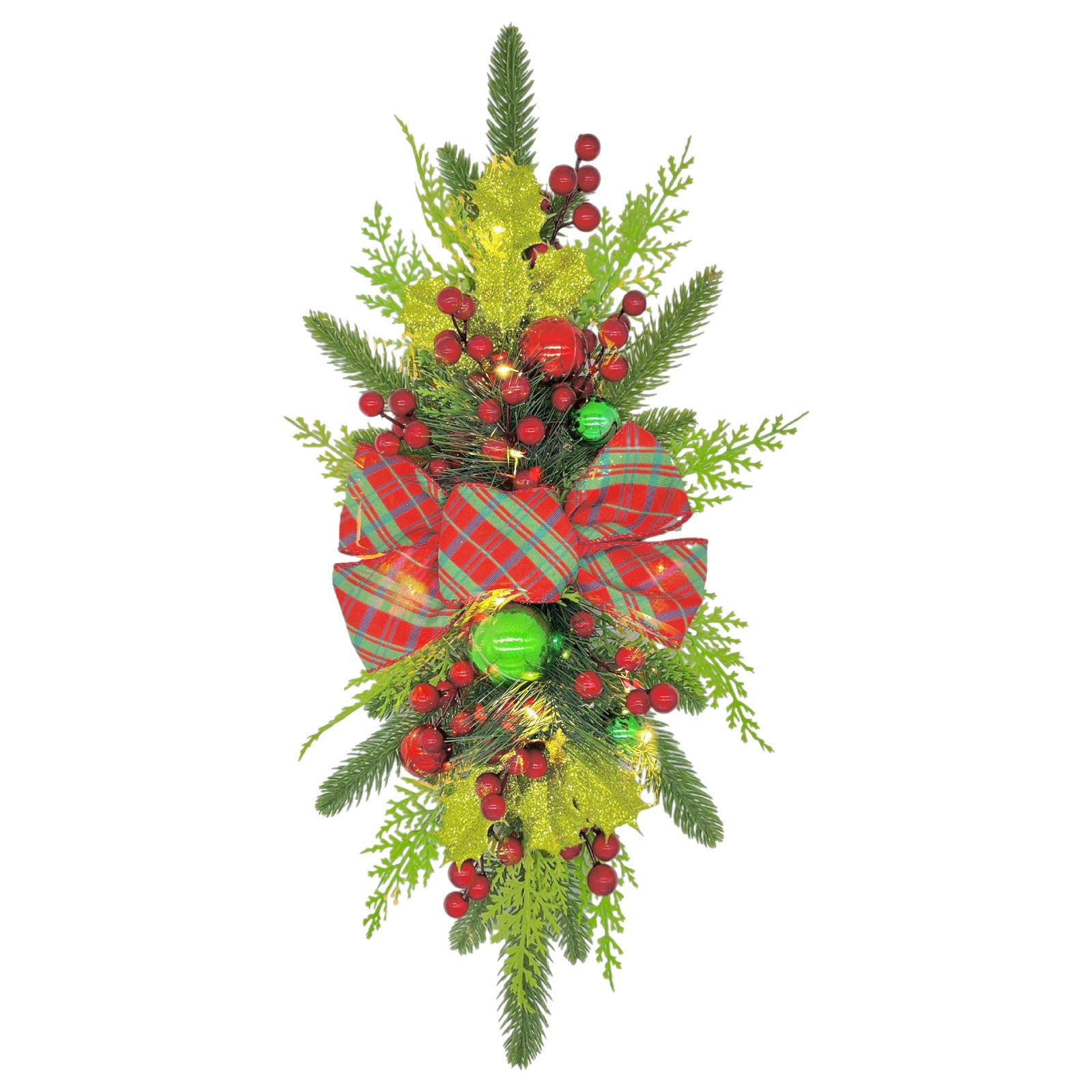 Christmas Teardrop Wreath Hanging Decoration Flower Garlands for Stairs ...