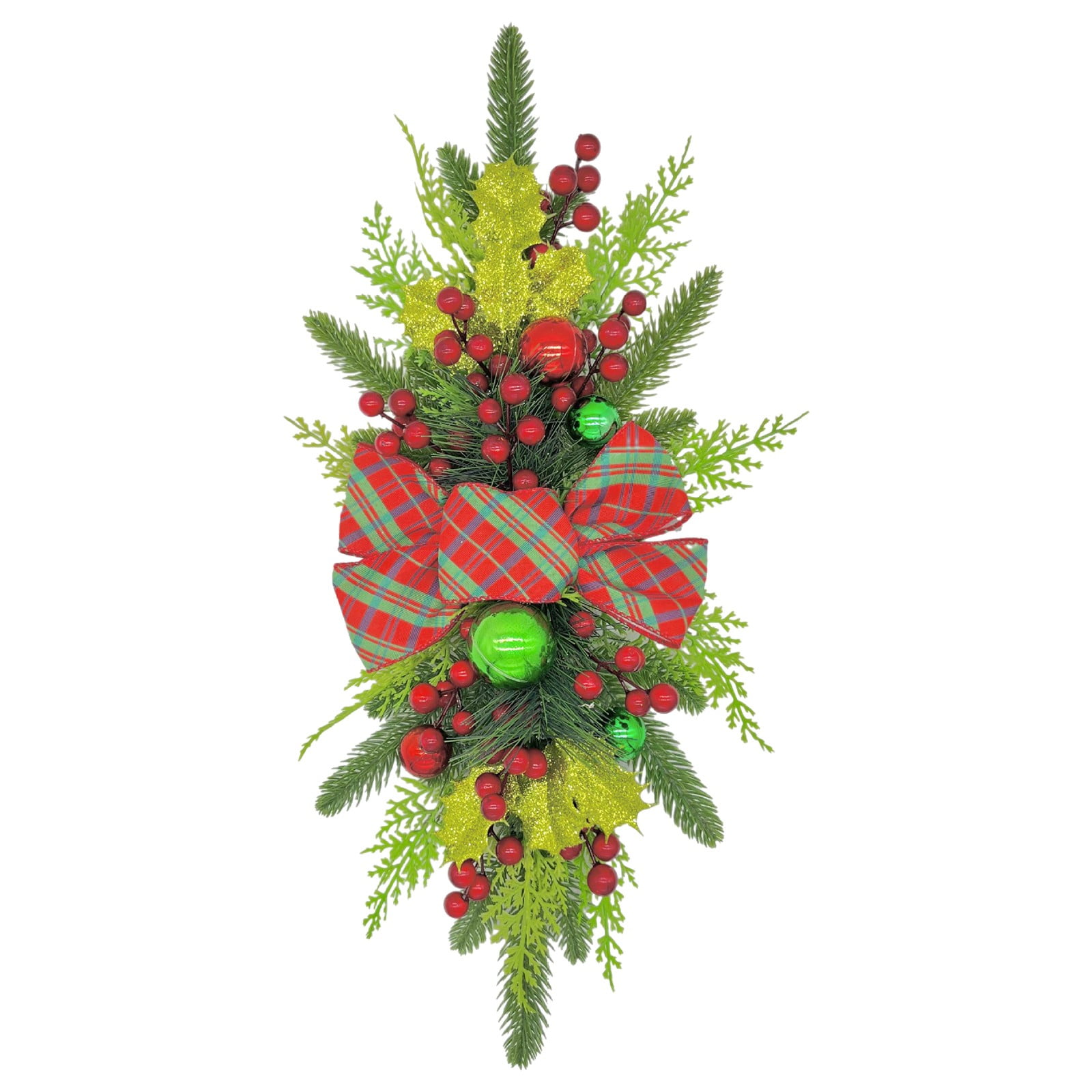 Christmas Teardrop Wreath Hanging Decoration Flower Garlands for Stairs ...