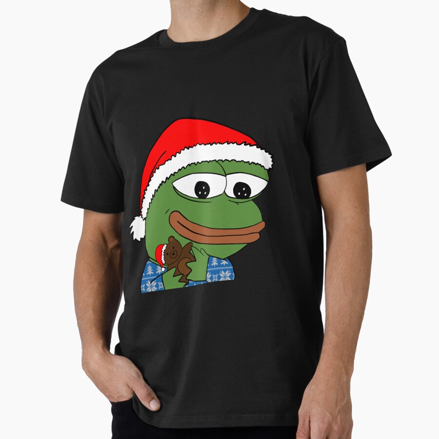 Christmas Teddy Bear Pepe Festive Holiday Cute Cartoon Tee Shirt,for ...