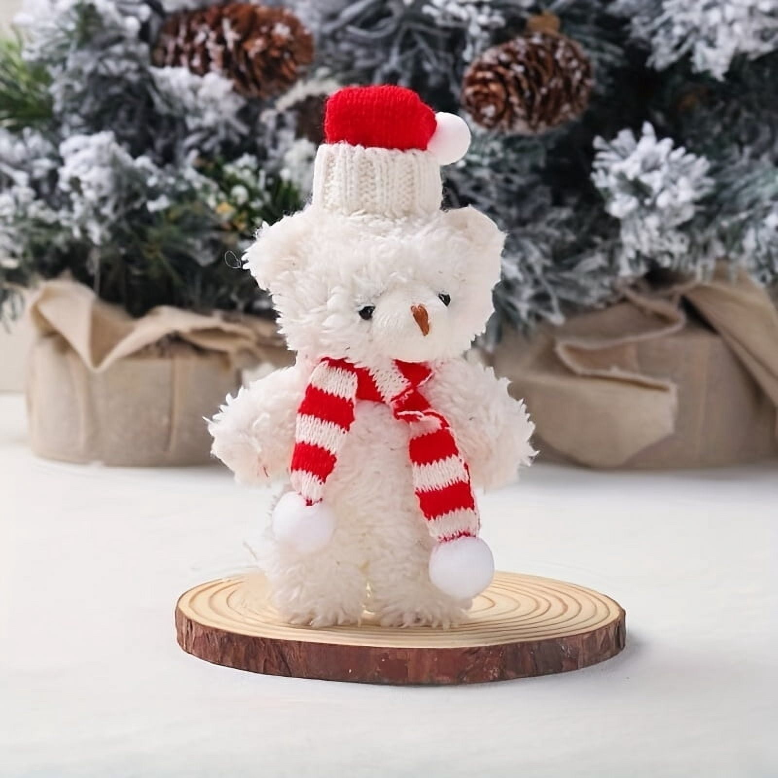 Christmas Teddy Bear Plush Dolls, Festive Holiday ornaments, 3D Stuffed ...