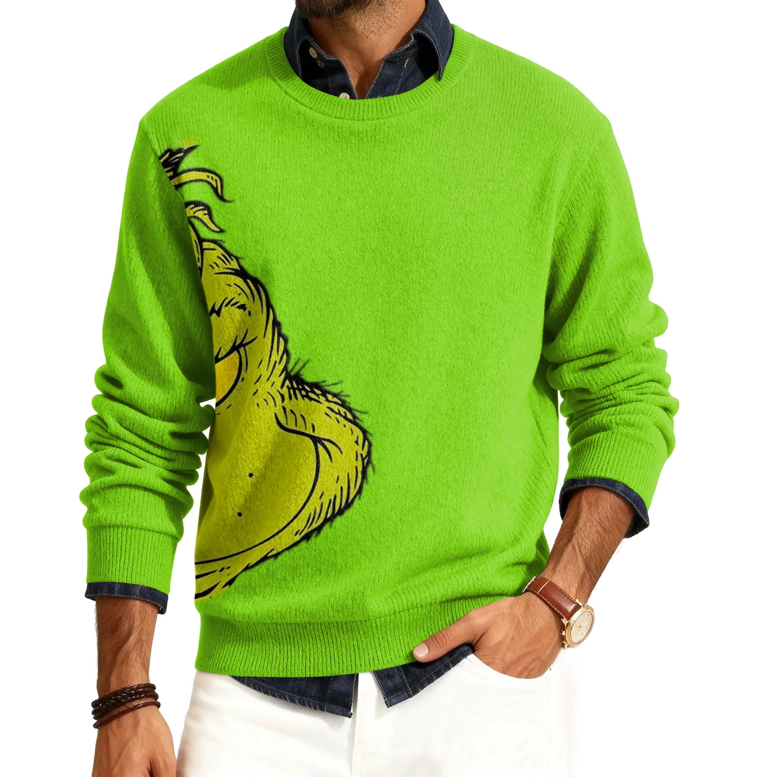 Christmas Tee Men Mens Big And Tall Ugly Christmas Sweater Fluorescent ...